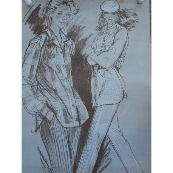Art | Vintage 198s Fashion Illustration Poster Paltzik 47232 Plaid ...